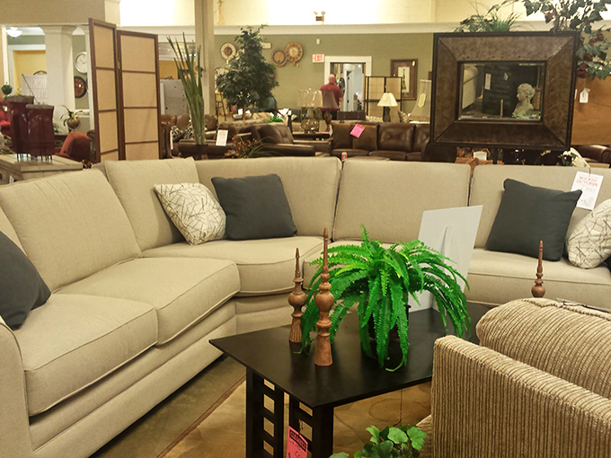 This sectional creates the perfect conversation pit&mdash;the furniture equivalent of a warm hug after a long day of adulting.