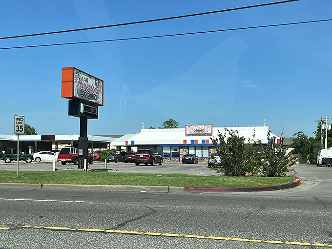 All American Diner wears its patriotic colors proudly &ndash; red, white, blue, and the golden brown of perfect hash browns.