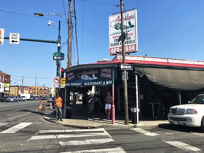 Anastasi's corner spot in Philadelphia's Italian Market area looks unassuming until you realize it's a two-for-one seafood heaven.