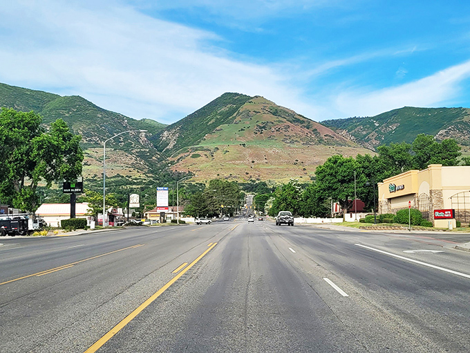 Centerville's tree-lined main street offers small-town charm with those magnificent mountains always watching over things.