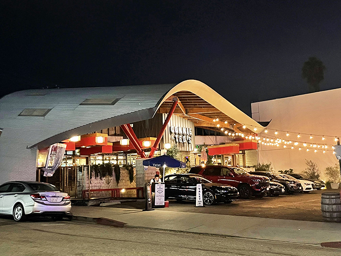 Connie and Ted's modern wave-like roof makes this West Hollywood spot look like the ocean decided to crash-land in the city.
