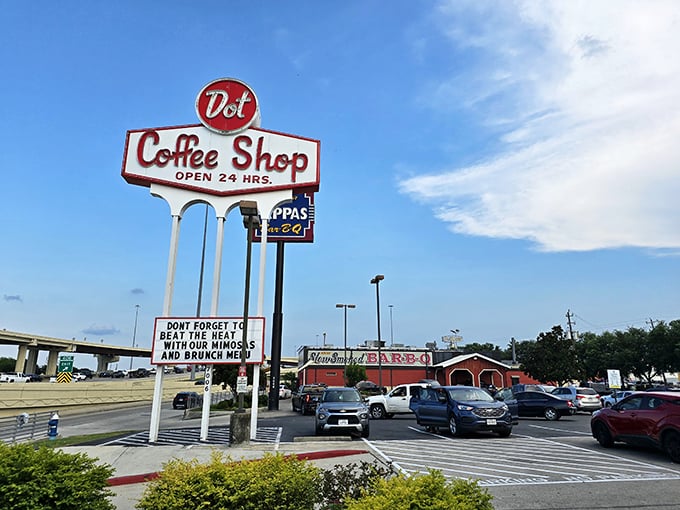 Dot Coffee Shop's towering sign is like Vegas for hungry people&mdash;a neon promise of 24-hour deliciousness that never disappoints.