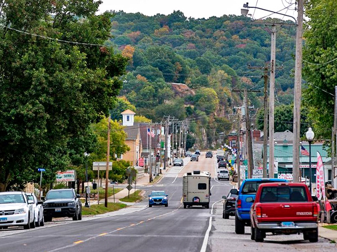 Grafton nestles between bluffs and rivers like nature's perfect sandwich. Those hills provide the most spectacular backdrop!