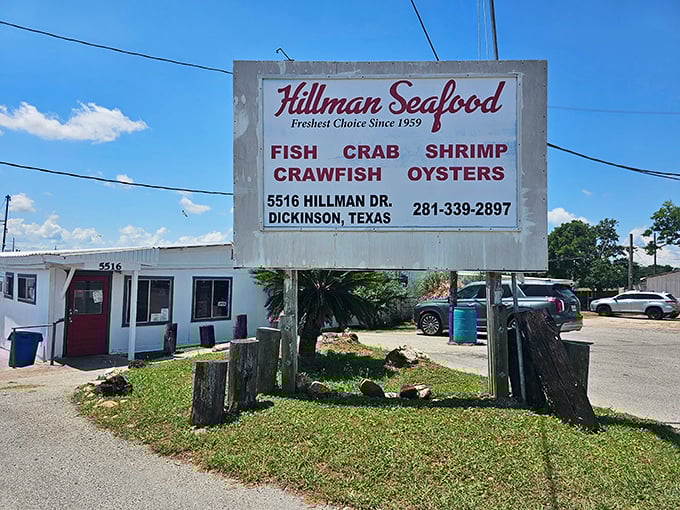 Hillman's simple white building with that no-nonsense sign has been letting the seafood do the talking since 1959.