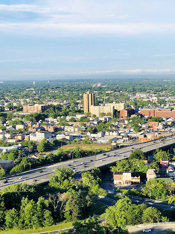 Paterson's urban landscape stretches toward the horizon, where diverse neighborhoods offer some of North Jersey's most affordable living options.