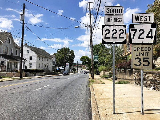 Shillington's business district – where road signs are merely suggestions and everyone knows which shortcuts to take during rush minute.