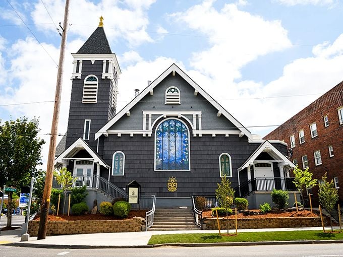 Steeplejack transformed this historic church into a cathedral of craft beer, preserving its heavenly architecture.