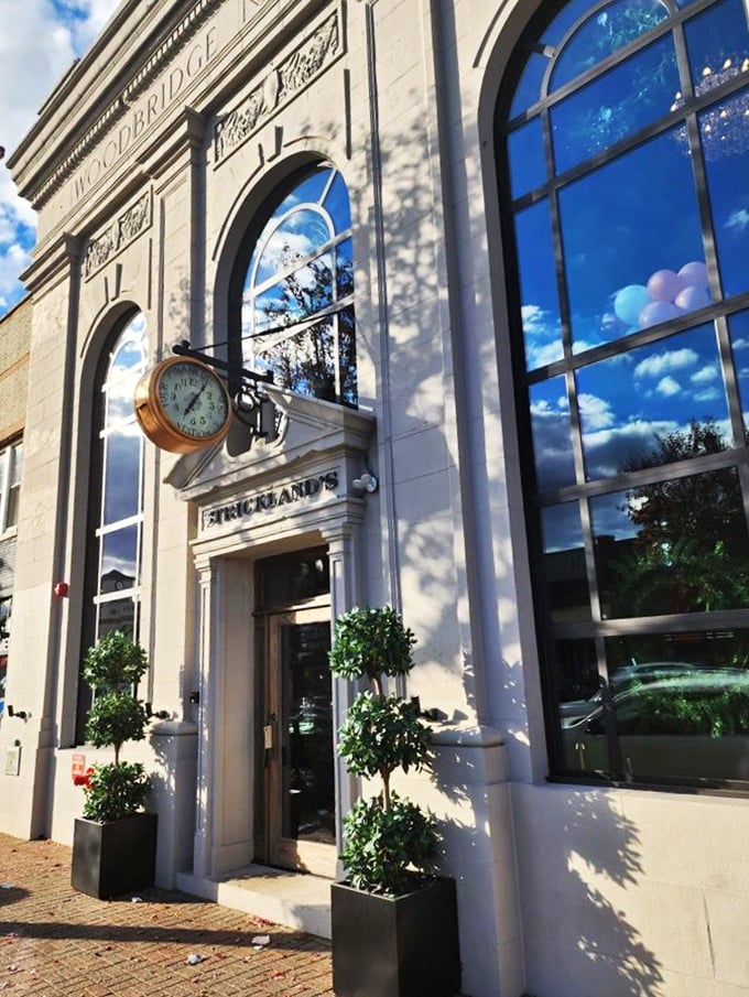 Strickland's grand entrance reminds you this was once a bank, but now the only deposits being made are flavor into your memory.