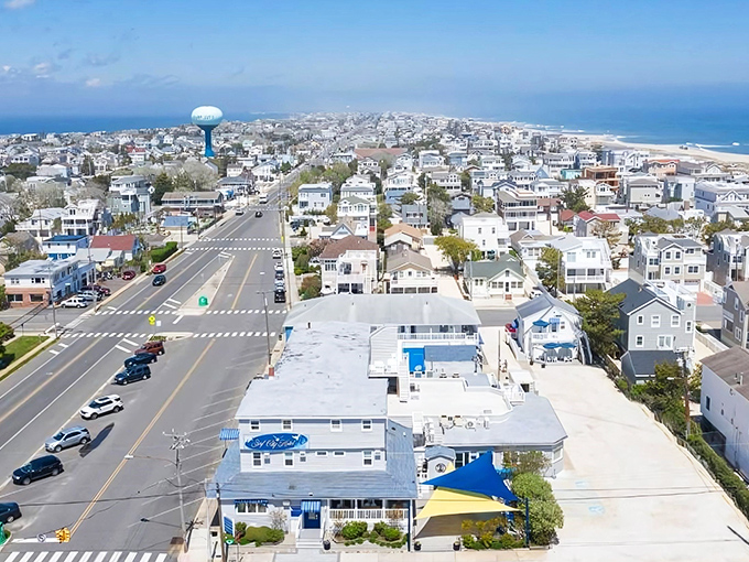 Surf City's iconic water tower stands tall over affordable beach living&mdash;a beacon for budget-conscious retirees seeking sand between their toes.