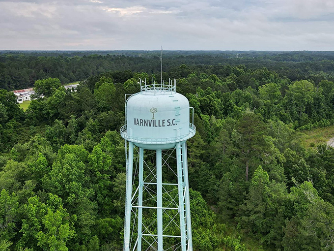 Varnville's iconic water tower stands as a beacon for travelers and a symbol of small-town pride for locals.