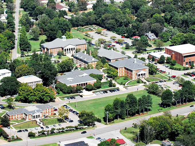 An aerial view of Athens that shows why small-town living wins the retirement game. All the essentials without the big-city hassles.