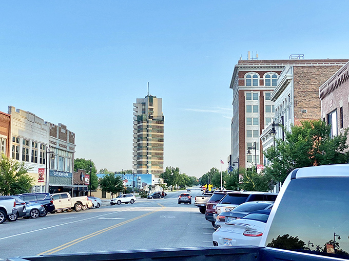 Directional signs point to Bartlesville's many attractions. This small city packs big value for seniors looking to stretch their Social Security dollars.