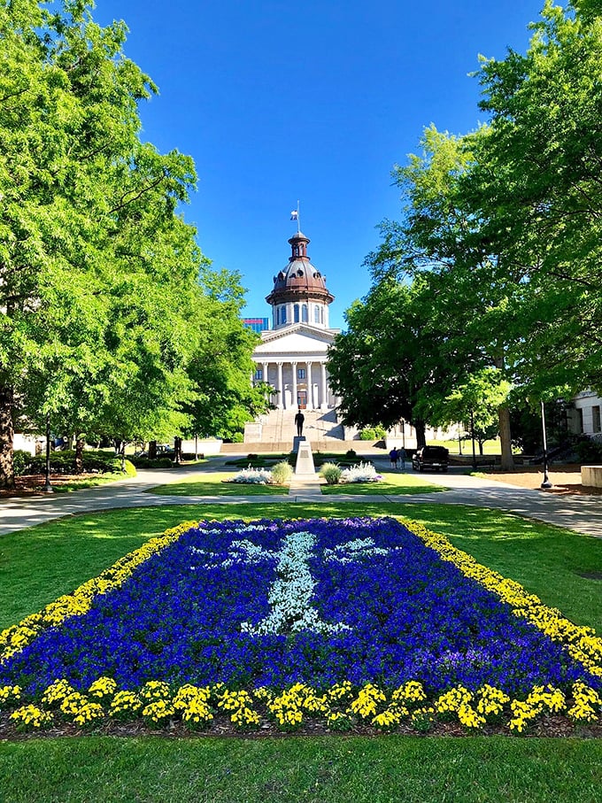 Fountains and flourishing gardens make Columbia's public spaces feel like extensions of your own backyard. Free beauty everywhere!