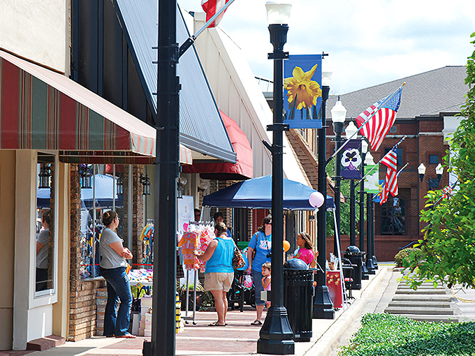 The kind of town square where you half expect Andy Griffith to stroll by whistling, but the real estate prices are no fiction.