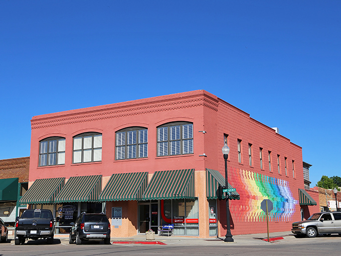 That Victorian-inspired building stands out like a fancy hat at a Nebraska garden party – impossible to ignore!