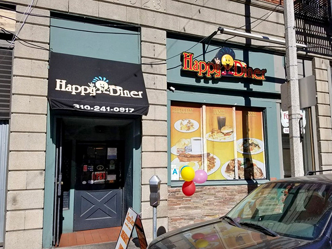 Happy Diner: Small storefront, big flavors. The kind of place where calories don't count and coffee cups never empty.
