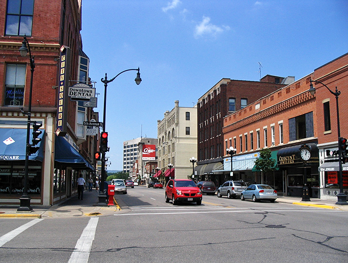 The sun highlights La Crosse's brick facades, where Mississippi River living comes without coastal-style financial drowning.