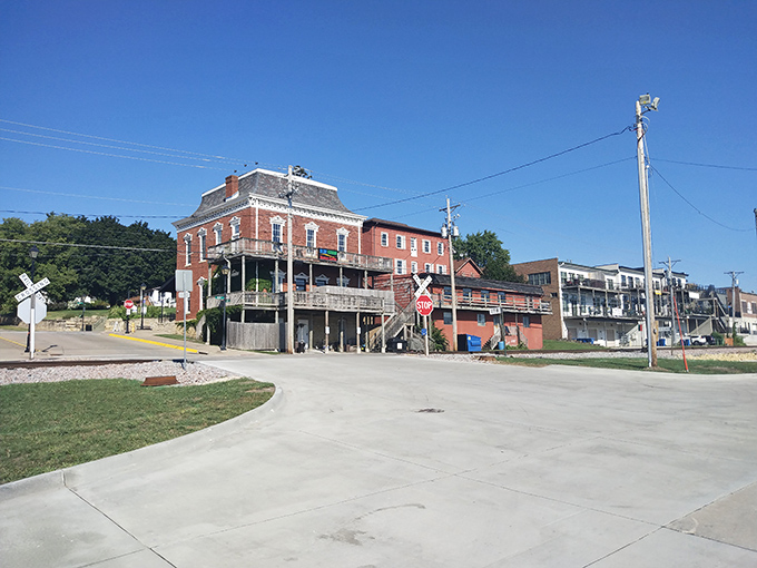 The mighty brick building provides the backdrop for Le Claire's community life, where stories flow as steadily as the water.