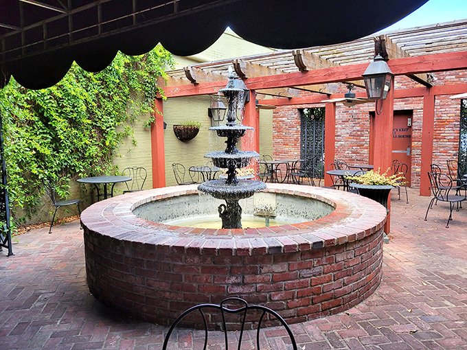 That courtyard fountain at Mike's Place isn't just pretty - it's the soundtrack to some of Conway's most memorable seafood meals.
