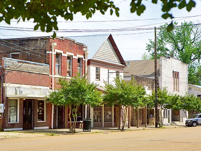 Downtown Port Gibson's colorful buildings create a palette that would make any artist reach for their brushes.