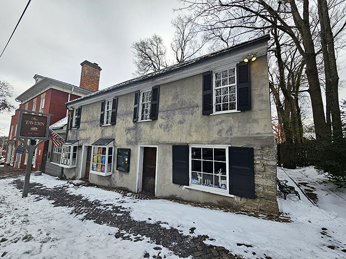 Snow dusts the path to The Tavern &ndash; where centuries of hospitality continue with each perfectly cooked steak.