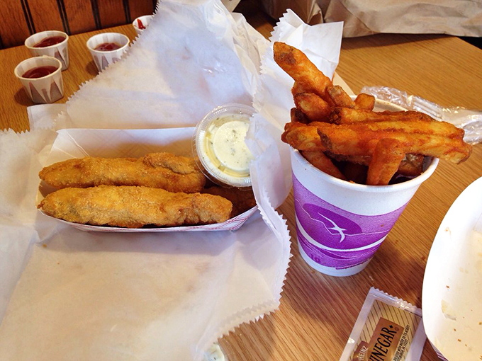 Fish fingers so perfectly golden, they'd make King Midas jealous. Paired with tartar sauce for a dip that dreams are made of.