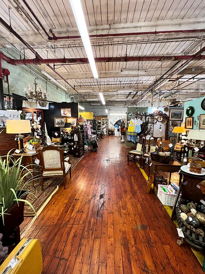 Wood-planked pathways leading to discovery. That warm glow isn't just from the lamps; it's the anticipation of what's around the corner.