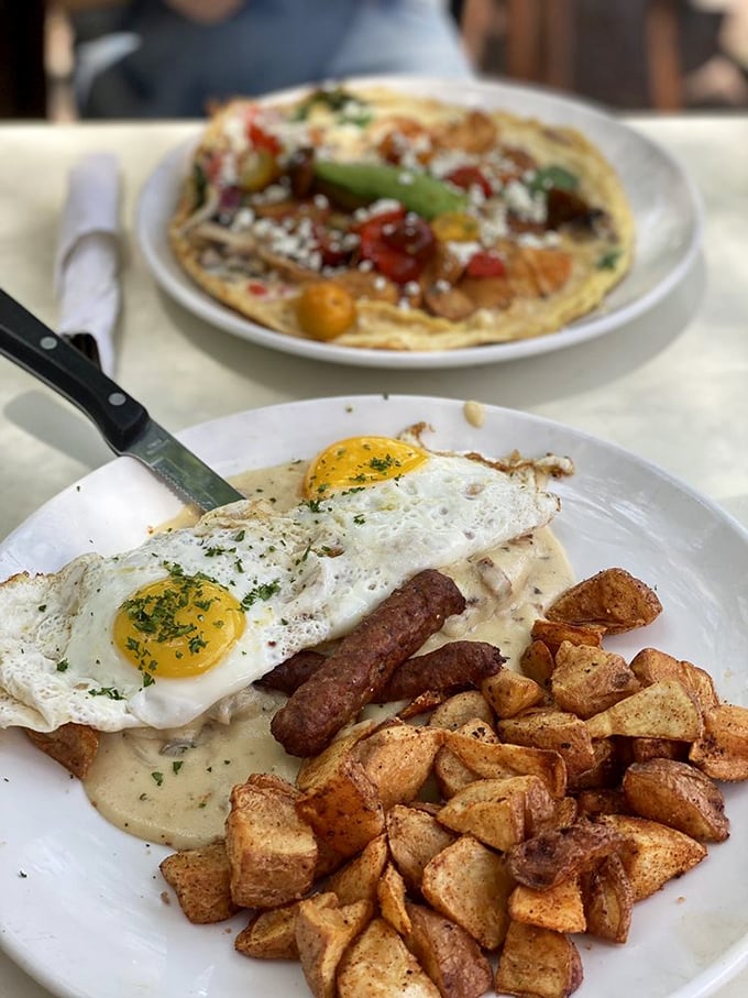Eggs, sausage, and potatoes&mdash;the holy trinity of breakfast done right. Simple perfection that proves sometimes the classics need no reinvention.