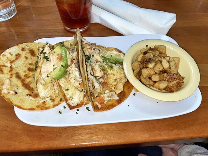 Breakfast tacos that blur the line between morning meal and midday feast, with avocado adding that creamy richness we all secretly crave.