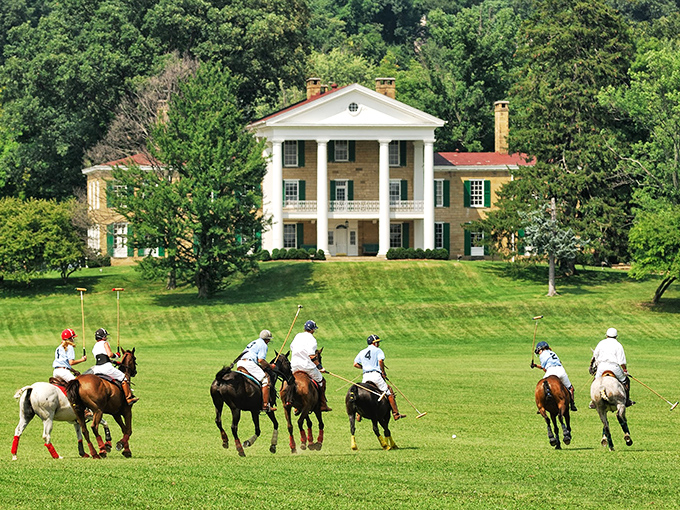 Bryn Du Mansion's stately columns overlook a polo match&mdash;because in Granville, even the sports have an unexpected touch of elegance and history.