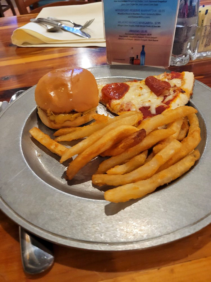 Even at seafood paradise, sometimes you just need a burger, fries, and pizza &ndash; the comfort food trifecta that never disappoints.