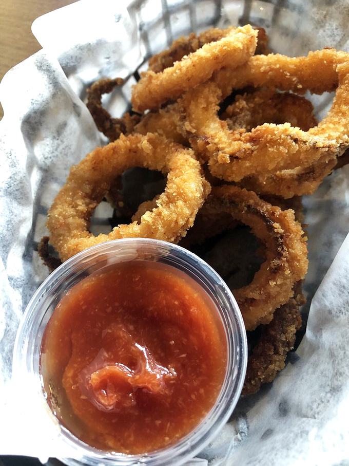 Calamari rings fried to golden perfection &ndash; crunchy oceanic halos that make you wonder why we bother with anything else.
