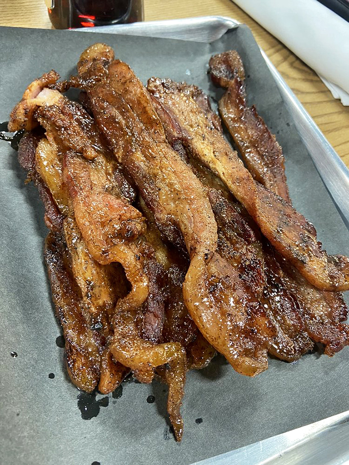 Bacon that's been promoted from side dish to main event. Crispy, sweet, savory &ndash; the breakfast equivalent of winning the lottery.