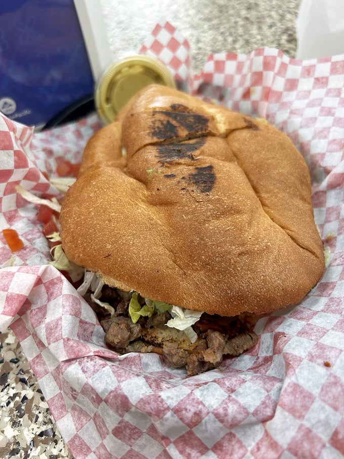 This torta isn't just a sandwich; it's an architectural marvel of crispy bread, savory meat, and fresh veggies that puts skyscrapers to shame.