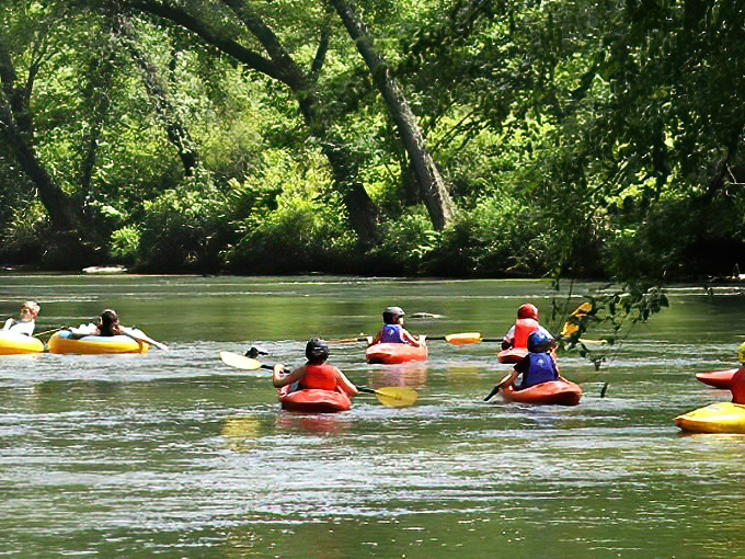 Kayaking the Chestatee River&mdash;where modern adventurers float over waters that once yielded gold flakes to hopeful miners with much less comfortable equipment.