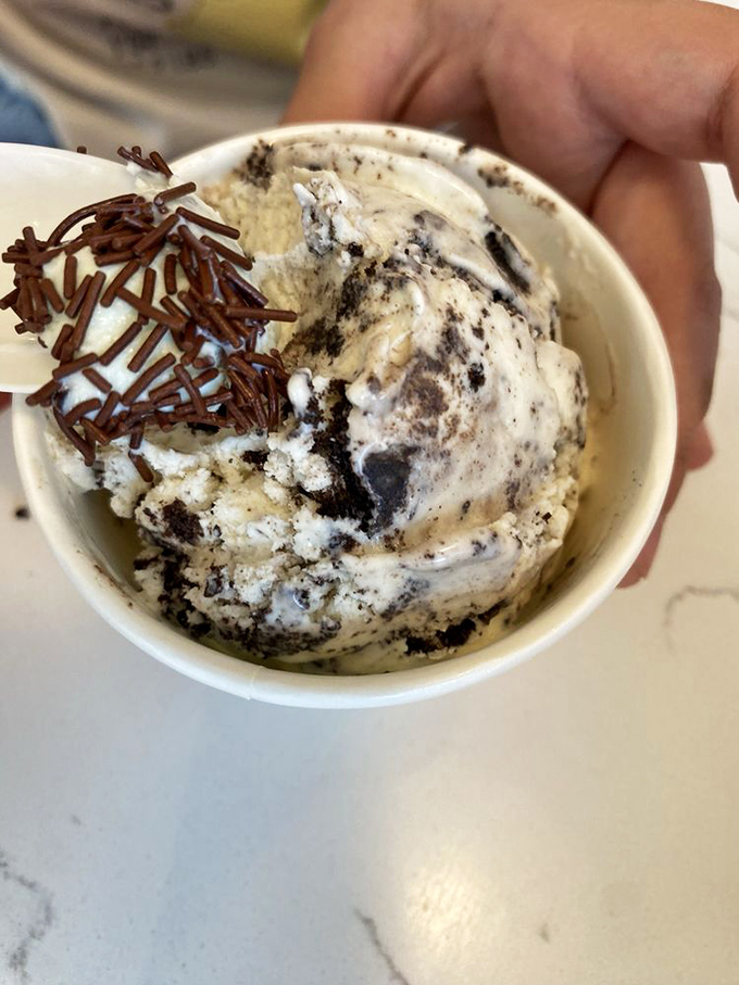 Oreos and cream in its natural habitat&mdash;a study in black and white perfection that somehow makes everything else in life temporarily irrelevant.