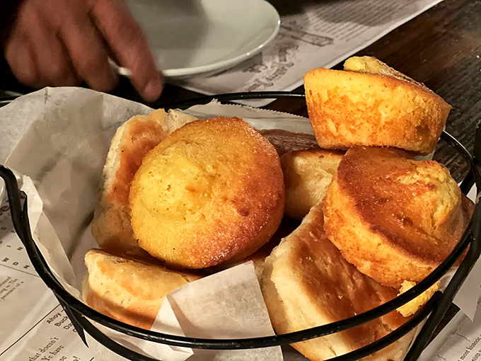 The bread basket at Pirates' House offers cornbread and biscuits so heavenly, they'd make your grandmother question her own recipe.