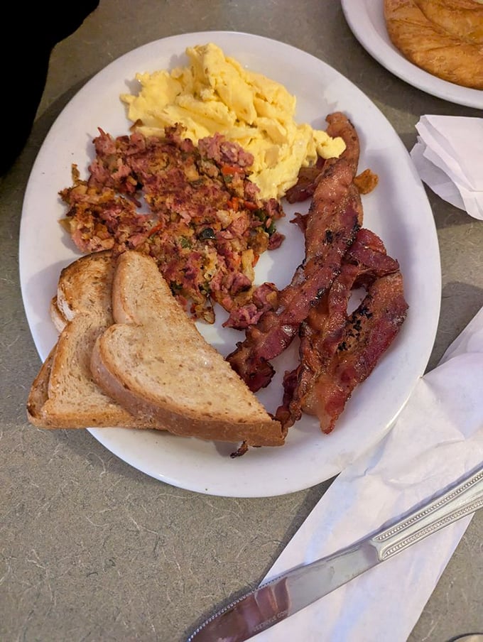 Breakfast of champions&mdash;or anyone with functioning taste buds. That corned beef hash didn't come from a can; it came from someone who cares about your happiness.