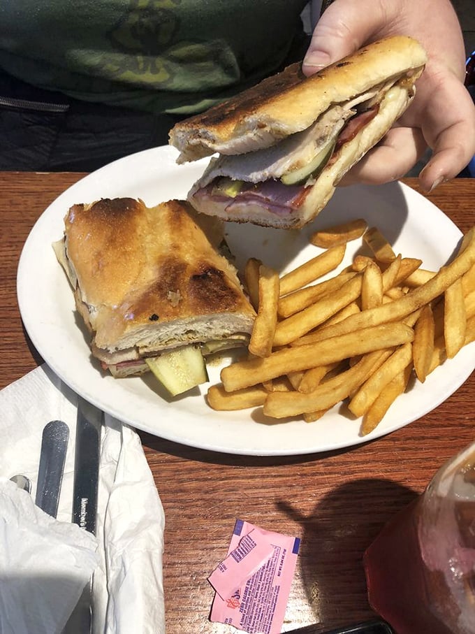 A Cuban sandwich and fries&mdash;Florida's unofficial state meal, executed with the precision of a master craftsman. Worth every delicious calorie!