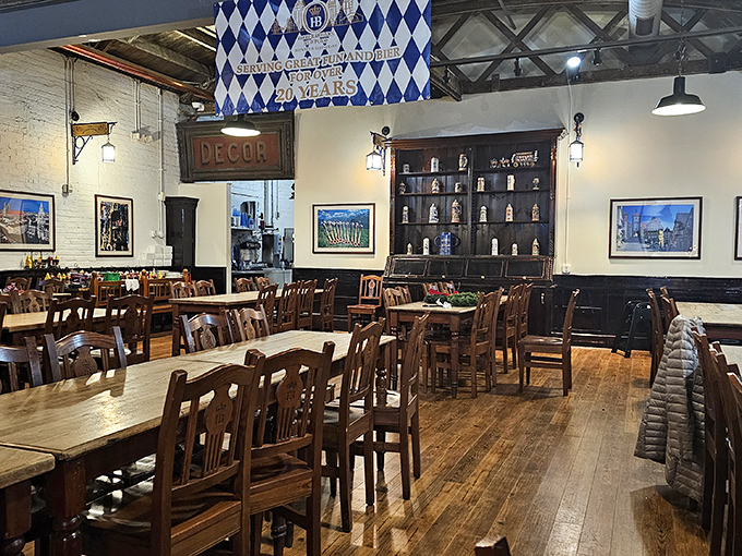 Empty tables waiting for the dinner rush&mdash;like actors before curtain call, ready to host countless conversations and memorable meals.