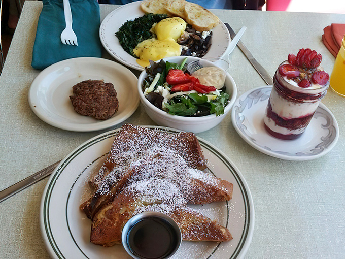 A breakfast spread that makes you want to invent weekend brunch holidays just for an excuse to return.