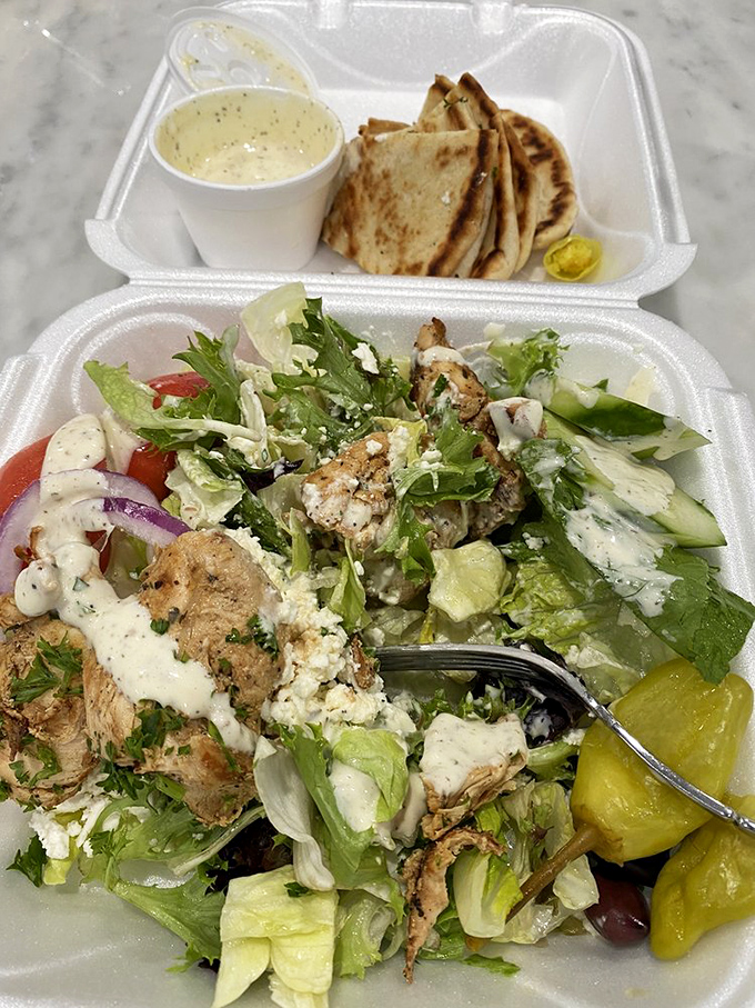 A Greek chicken salad that makes eating greens feel like a reward rather than a punishment. Feta makes it betta!