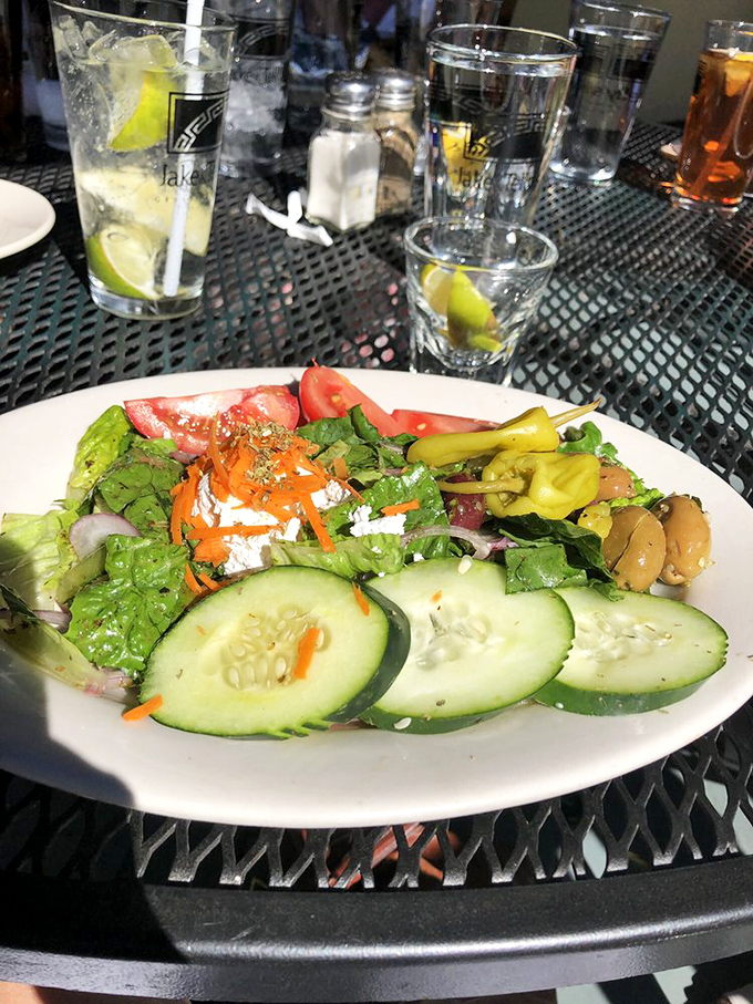 A proper Greek salad that respects the classics &ndash; crisp vegetables, briny olives, and feta cheese that hasn't been crumbled into submission.