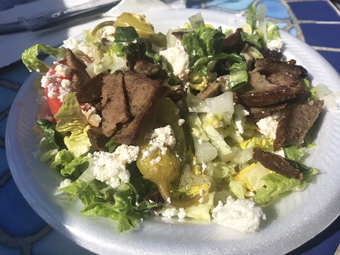Who needs croutons when you've got gyro meat? This salad turns lunch into a celebration of flavors.