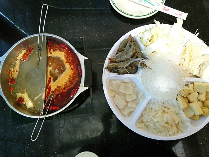 The hot pot section lets you play kitchen chemist, combining broth, proteins, and vegetables for a soup that's uniquely yours.