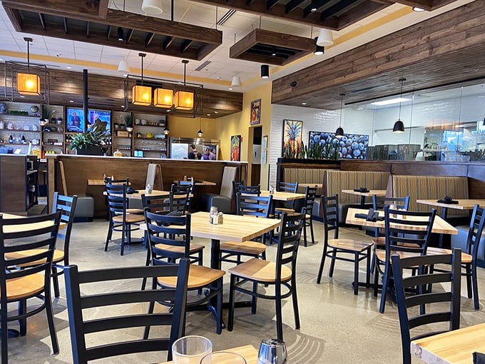 Warm wood tones, natural light, and thoughtful design create the perfect backdrop for morning conversations or solo contemplation with coffee.