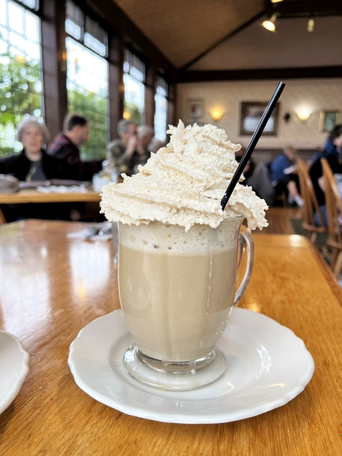 Not your average coffee experience! This towering Irish coffee creation looks like it could cure whatever ails you, morning or night.
