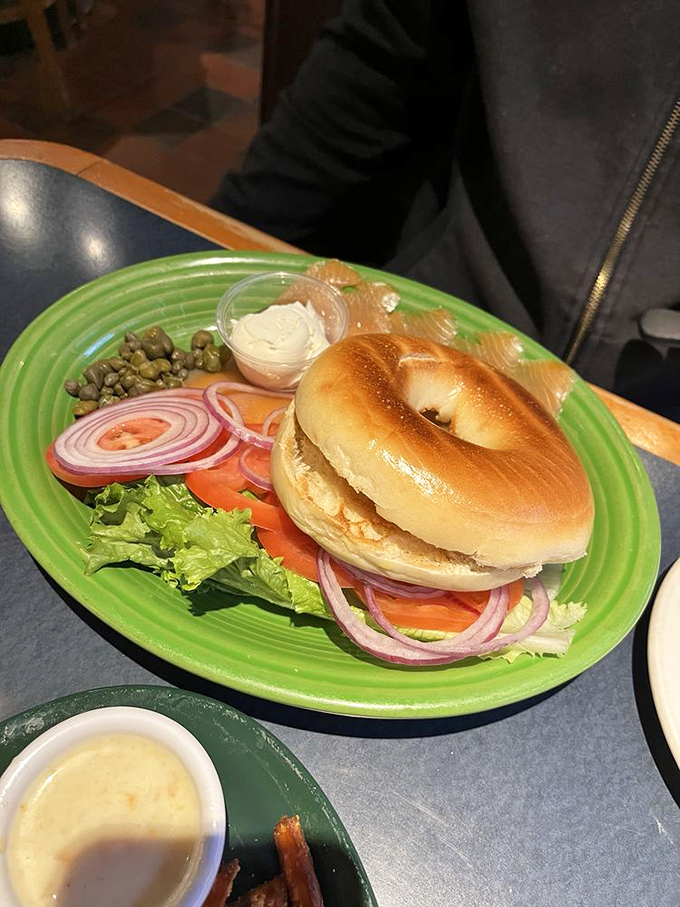The lox plate arrives like edible artwork&mdash;that perfectly toasted bagel surrounded by all the fixings is begging for a close-up.