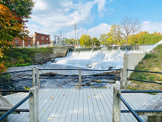 Marshall's Riverwalk offers the soothing soundtrack of rushing water &ndash; nature's way of saying "put down your phone for five minutes."