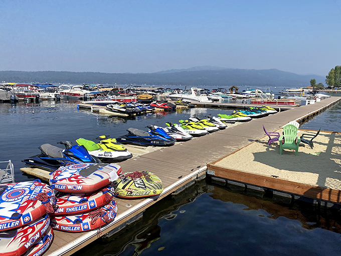 A colorful armada of watercraft stands ready at Mile High Marina&mdash;rentals that promise to transform landlubbers into captains for a day.
